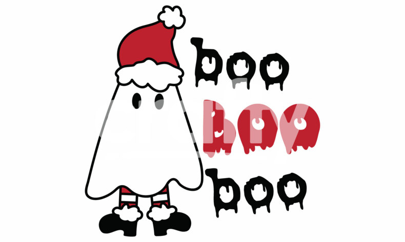 Boo Boo Boo Christmas Ghost Design | Creepy Christmas SVG | Crafty