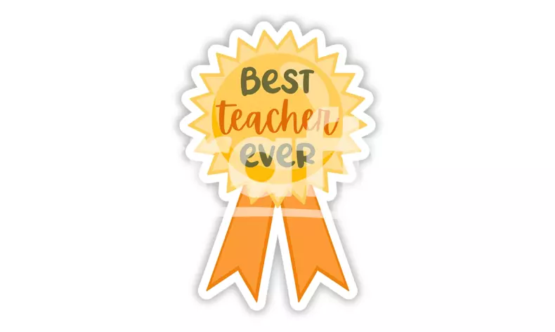 Best Teacher Ever Sticker | Teacher Appreciation Print-Then-Cut Design ...