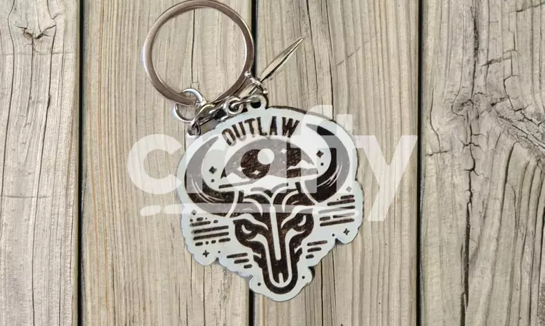 Outlaw Keychain Laser SVG | Crafty