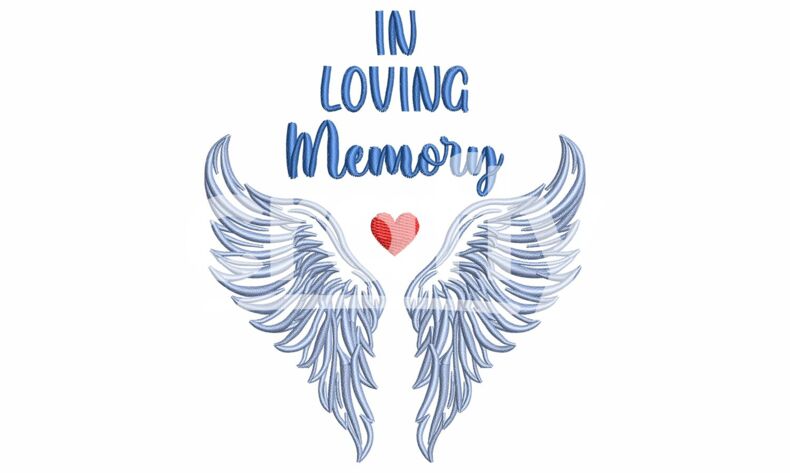 In Loving Memory | Wings Embroidery Design | Crafty
