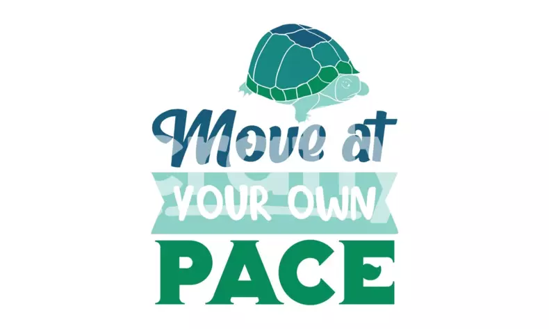 Move At Your Own Pace | Turtle SVG Cut File Design | Crafty