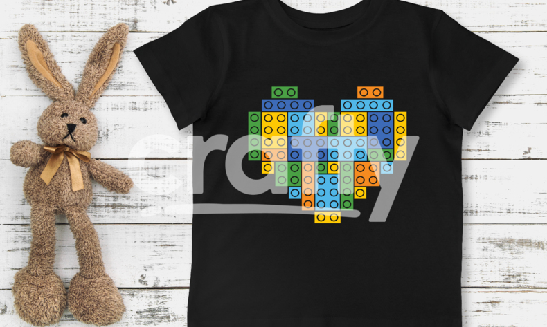 Building Bricks Heart | Building Blocks SVG | Crafty