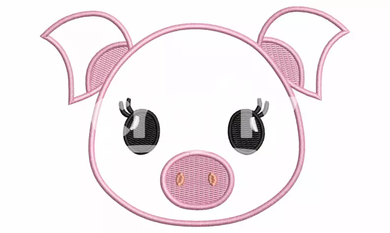 Baby Pig Face | Farm Animal Embroidery Design | Crafty