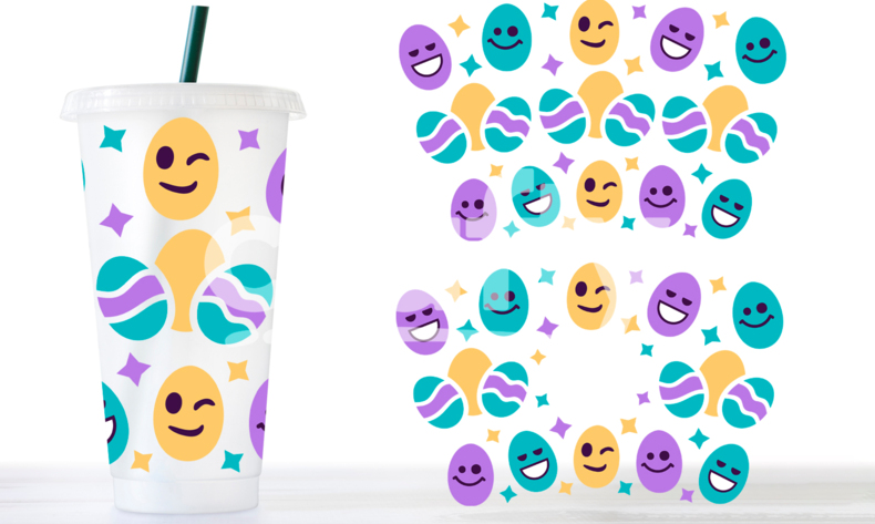Cold Cup Wrap SVG | Easter Cold Cup SVG | Funny Eggs SVG | Crafty