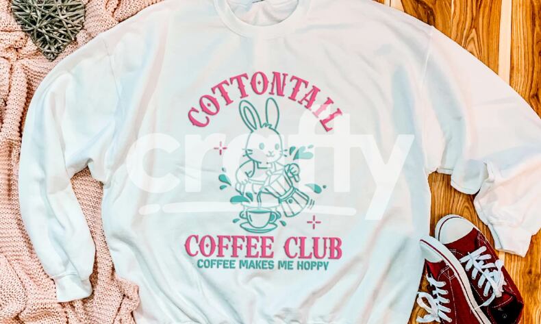 Cottontail Coffee Club | Easter Bunny SVG | Crafty