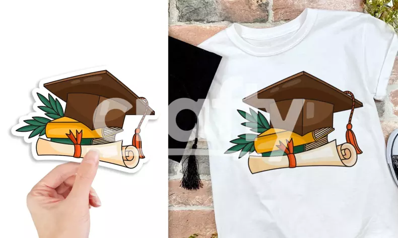 Graduation Cap Sticker | Graduation Sublimation PNG | Crafty
