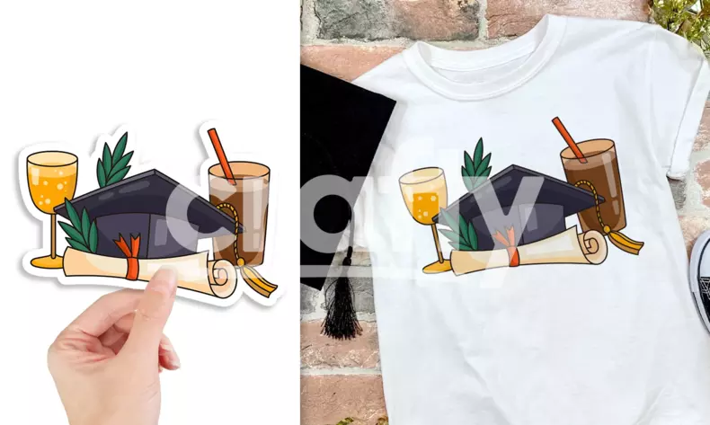 Graduation Hat and Diploma Sticker | Graduation Sublimation Design | Crafty