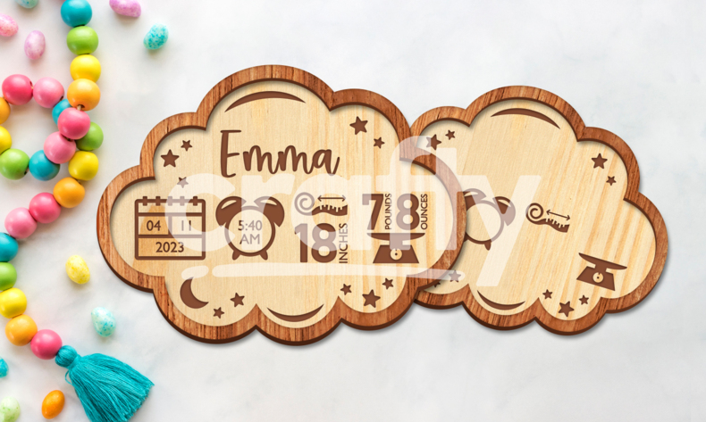 3D Custom baby chart | Layered lasercut | Crafty