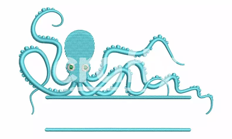 Octopus Monogram | Sea Creature Embroidery | Crafty