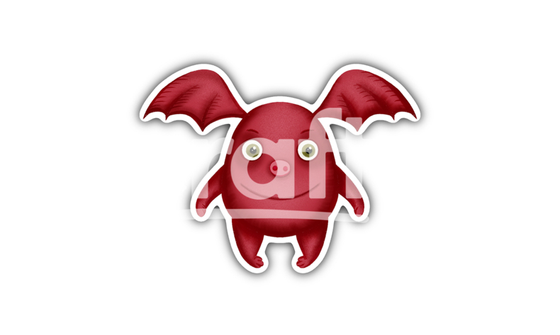 Red Monster sticker | Red Monster png file | Crafty