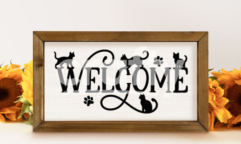 Cats Welcome Sign | Welcome Sign SVG | Crafty