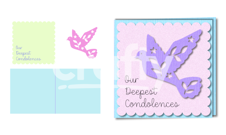 Sympathy card svg cut file | Deepest Condolences card with Dove ...
