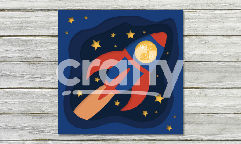 Space Shadow Box SVG | Rocket Paper Cut Project | Crafty