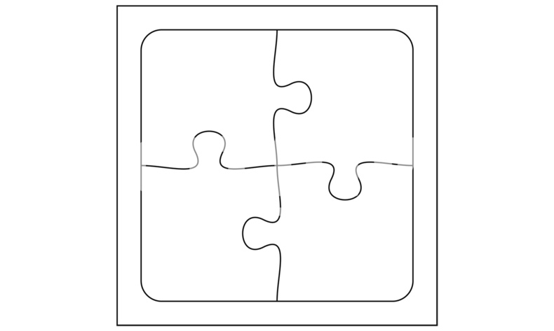 Square Puzzle 4 Pieces | Crafty