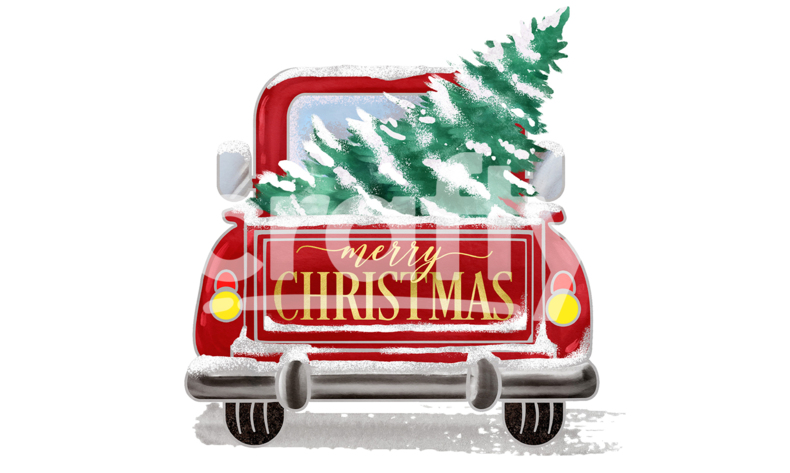 Christmas Tree | Vintage Truck PNG | Crafty