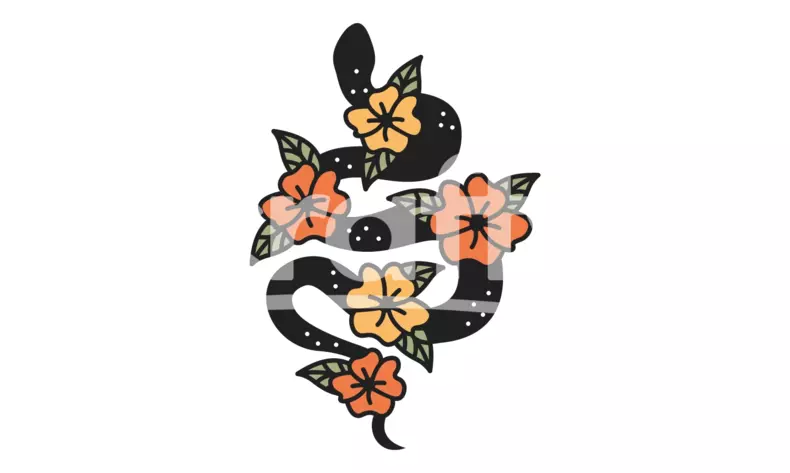 Snake With Flowers | Snake SVG | Crafty