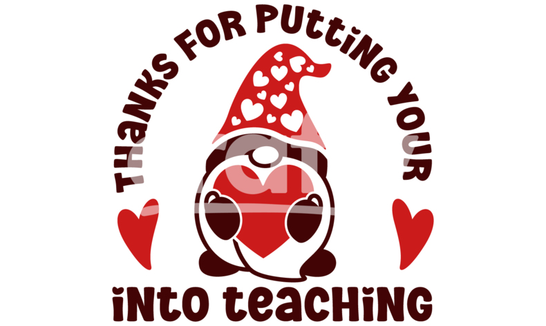 Thanks for putting your heart into teaching | Teacher Valentine's SVG ...