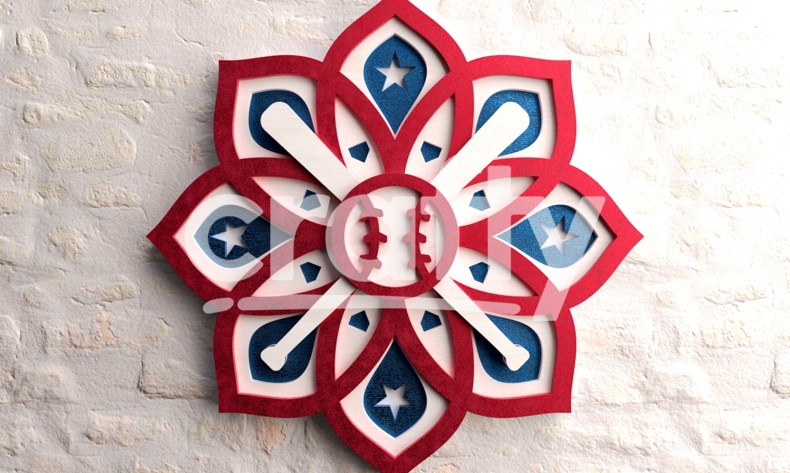 Baseball Mandala SVG | 3D Layered Cut File | Crafty