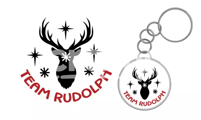 Team Rudolph | Christmas Keychain SVG | Crafty