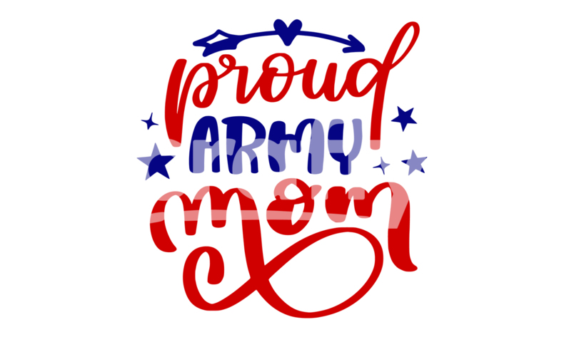 Proud Army Mom | Military Mom SVG Cut File | Crafty