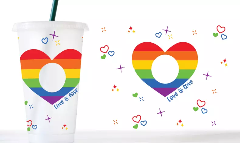 Big Heart | Pride themed cold cup wraps | Crafty