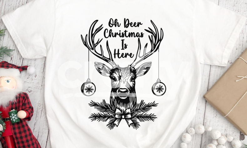 Oh Deer Christmas Is Here SVG Cut File | Crafty