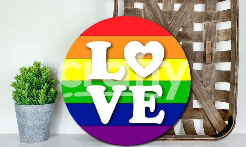 Pride Love SVG | Pride laser cut round signs | Crafty