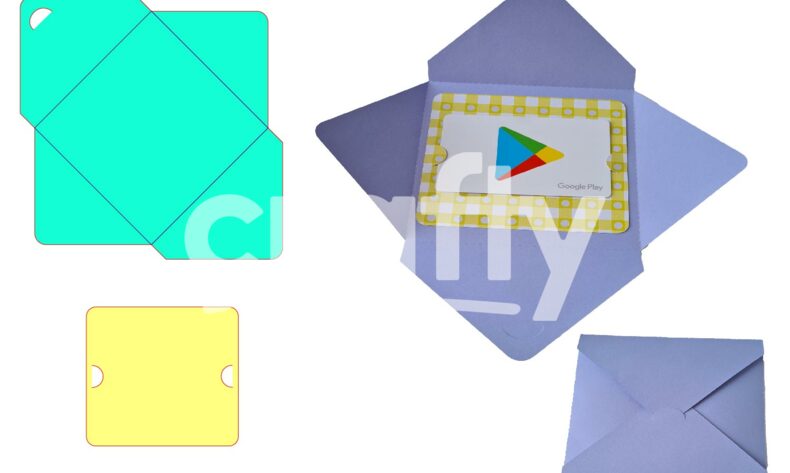 Gift card square envelope SVG cut file | Crafty