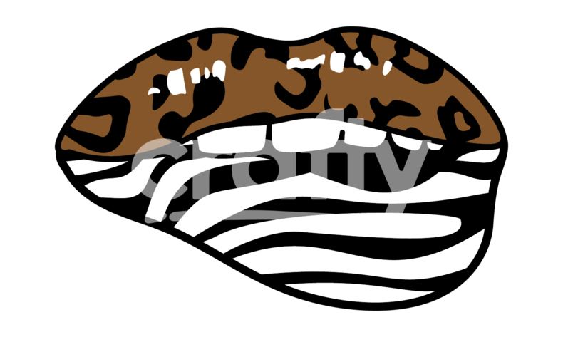 Leopard and zebra print lips svg | Crafty