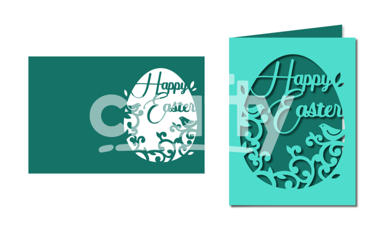 Happy Easter Cards SVG | Greeting Card Template SVG | Crafty