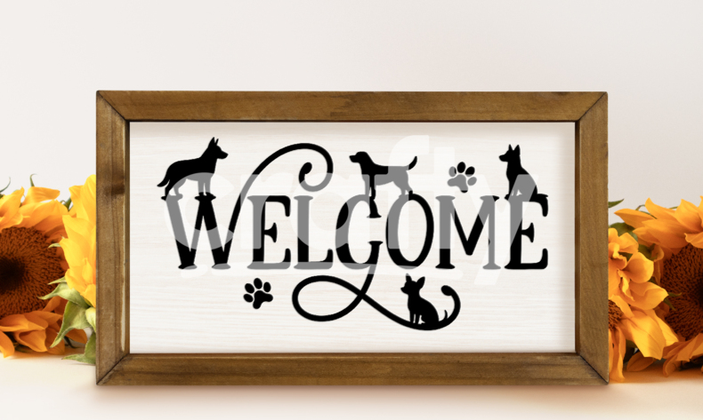 Dogs Welcome Sign | Welcome Sign SVG | Crafty