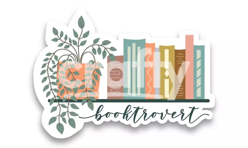 Booktrovert | Books Sticker Cut File Design | Crafty