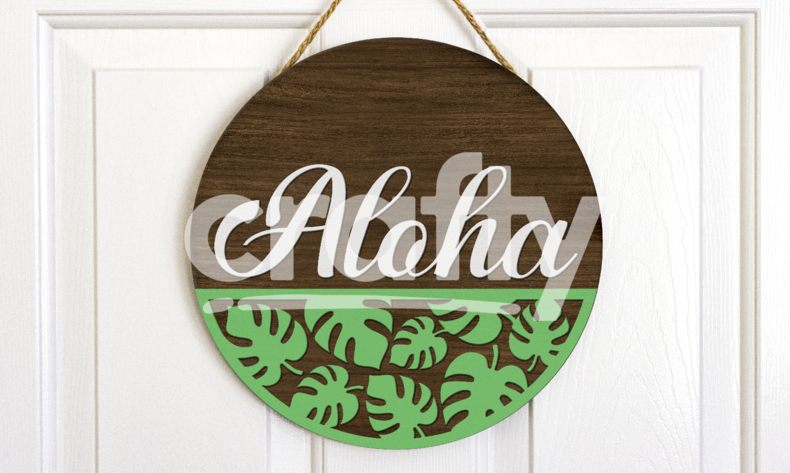 Aloha Round Sign | Summer Sign SVG | Crafty