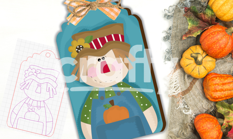 Scarecrow Tag SVG For Laser Cutting | Crafty