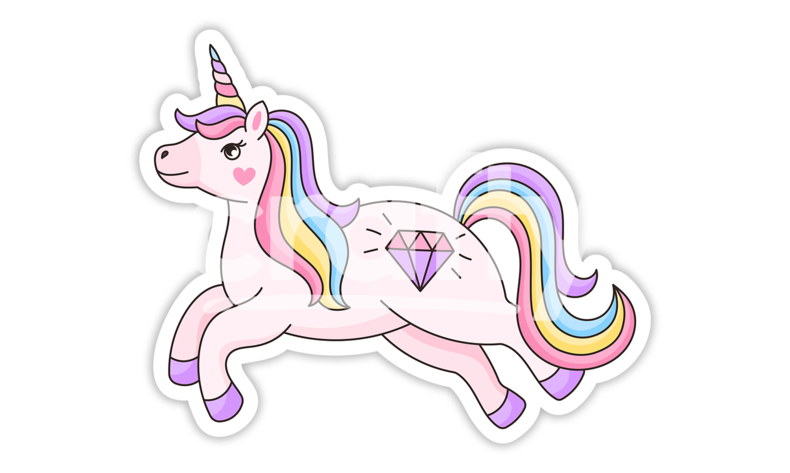Kawaii Unicorn Sticker | Unicorn Print-Then-Cut Design | Crafty