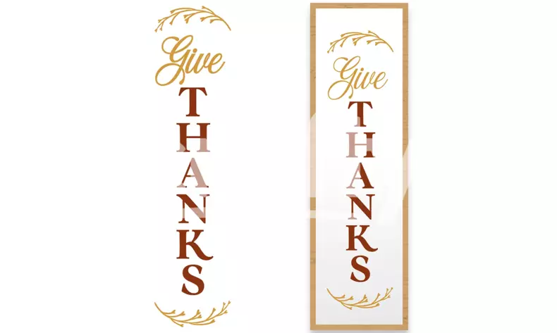 Give Thanks SVG | Thanksgiving Vertical Sign | Crafty