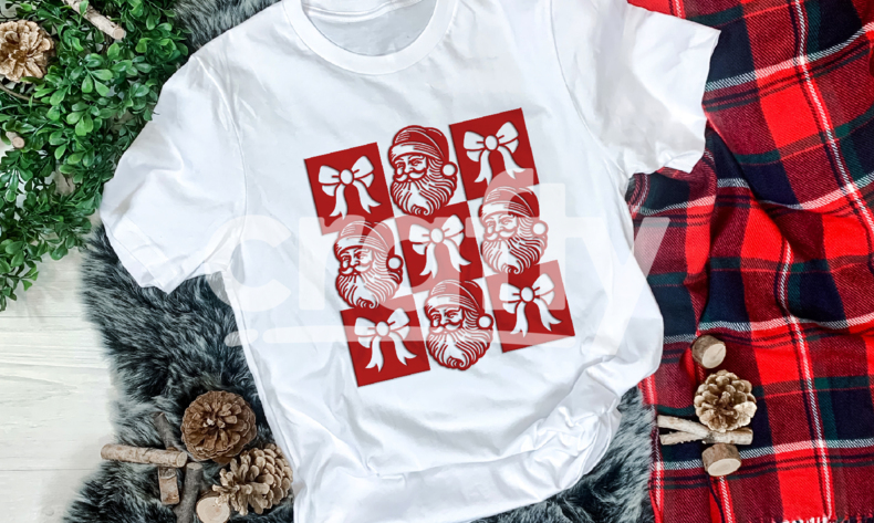 Retro Checkered Santa Claus | Retro Christmas SVG | Crafty