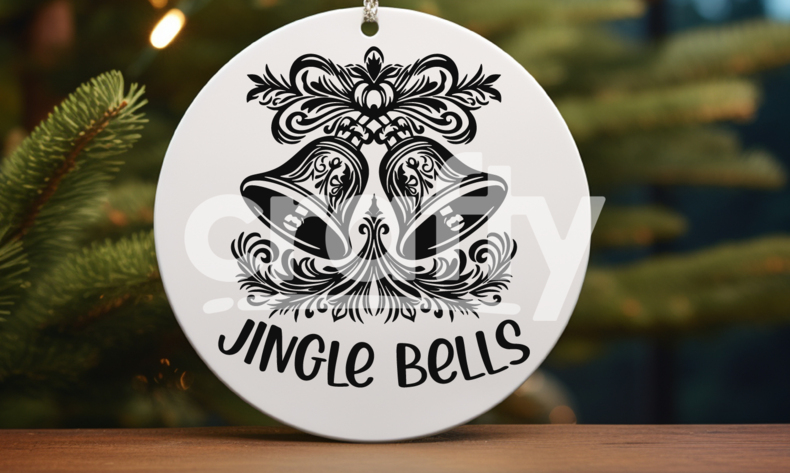 Christmas Ornament SVG | Jingle Bells Cut File | Crafty