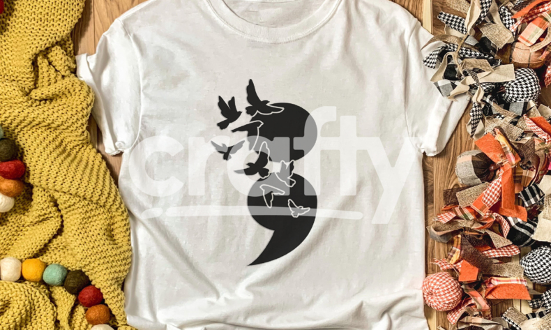 Semicolon With Birds | Semicolon SVG | Crafty