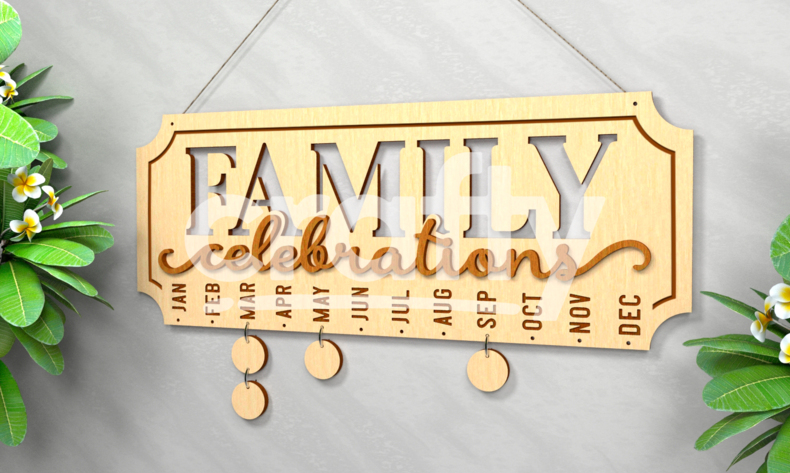3D Birthday calendar laser cut | Family celebrations SVG | Crafty