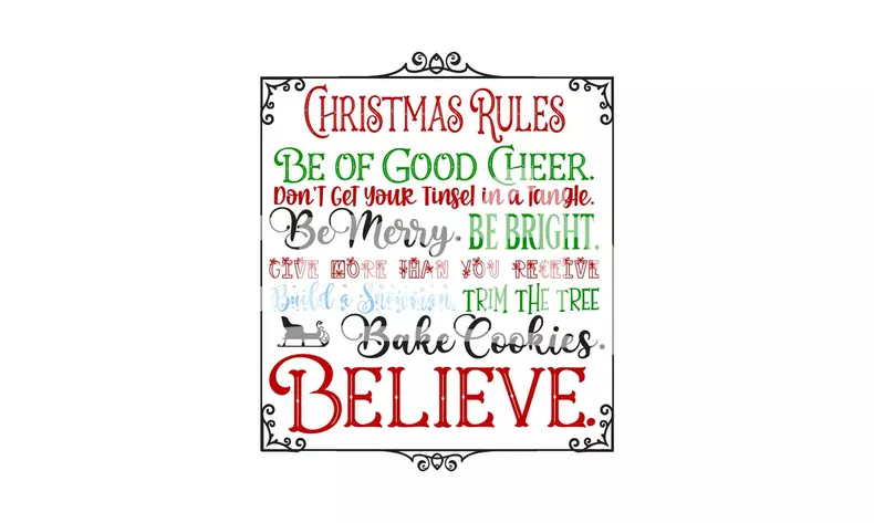 Christmas Rules Sign | Crafty