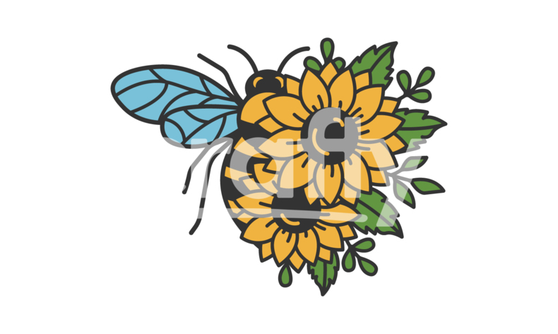 Half Flower | Bee SVG | Crafty