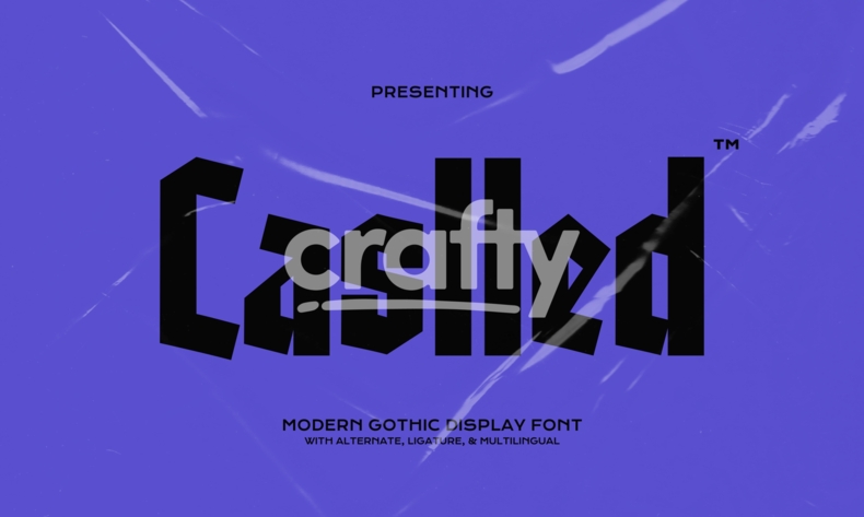 Caslled - Modern Gothic Display Font | Crafty