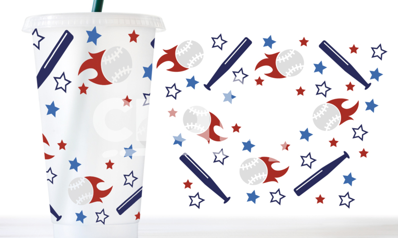 Baseball Cold Cup wrap | Baseball Cold Cup SVG | Crafty