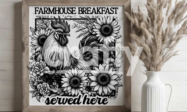 Farmhouse Breakfast Sign Laser SVG | Crafty