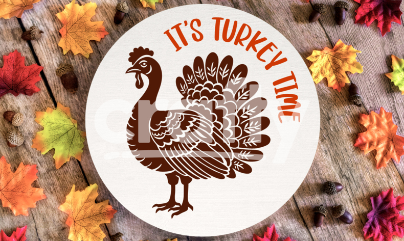 It's Turkey Time SVG | Thanksgiving Shirt Cut File | Crafty