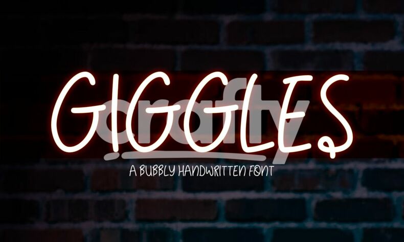Giggles | A Bubbly Handwritten Font | Crafty