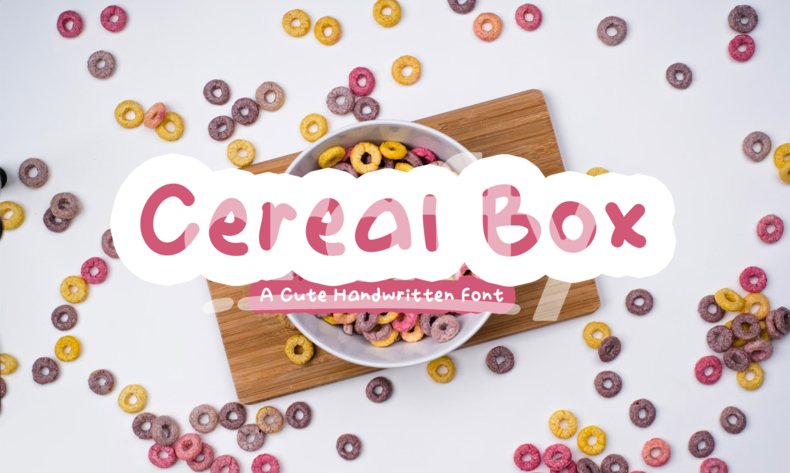 Cereal Box | A Cute Handwritten Font | Crafty