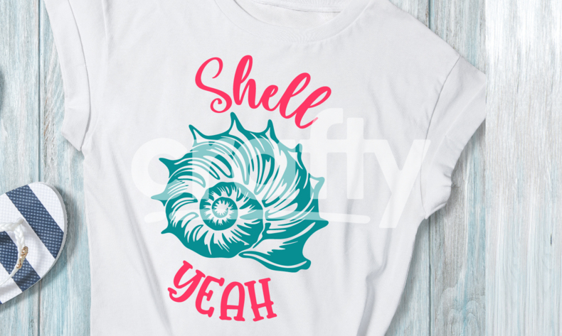 Shell Yeah SVG | Seashell Cut File | Crafty