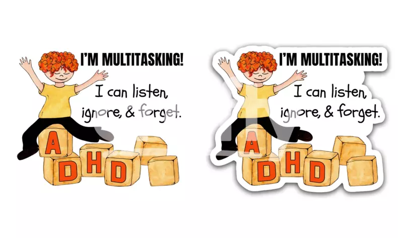 ADHD Multitasking Kids Sublimation | ADHD Awareness Sticker Design | Crafty